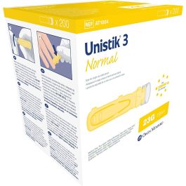 Unistik®3 Normal lancettes 23G diamètre 1,8 mm boîte de 200
